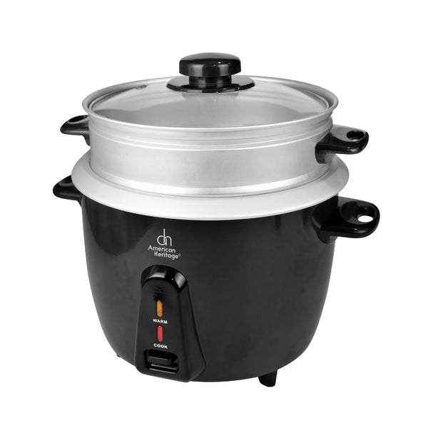 American Heritage 1.8L Rice Cooker Glass Cover With Steamer AHRCS-6212 ...