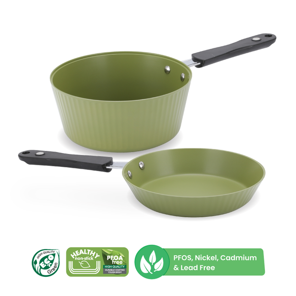 Fiona Double Pan 2 pc Cookware Set Fry Pan & Sauce Pan VZCS-8001 ...