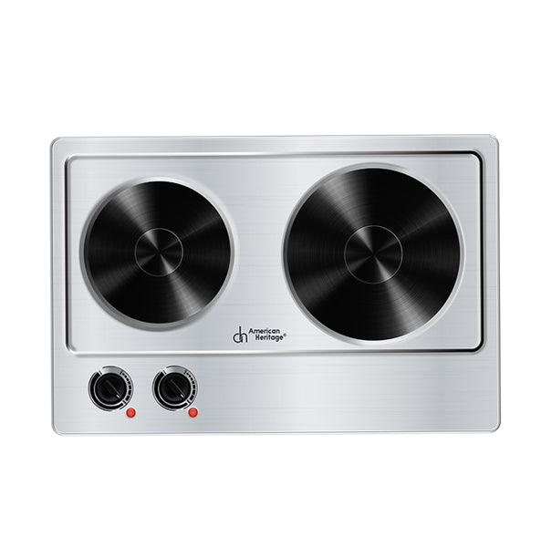 American Heritage Electric Stove Double Hot Plate Stainless Steel AHES ...