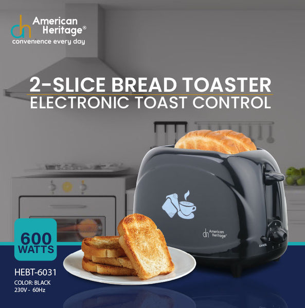American Heritage 2-Slice Pop-Up Bread Toaster HEBT-6031 – American ...